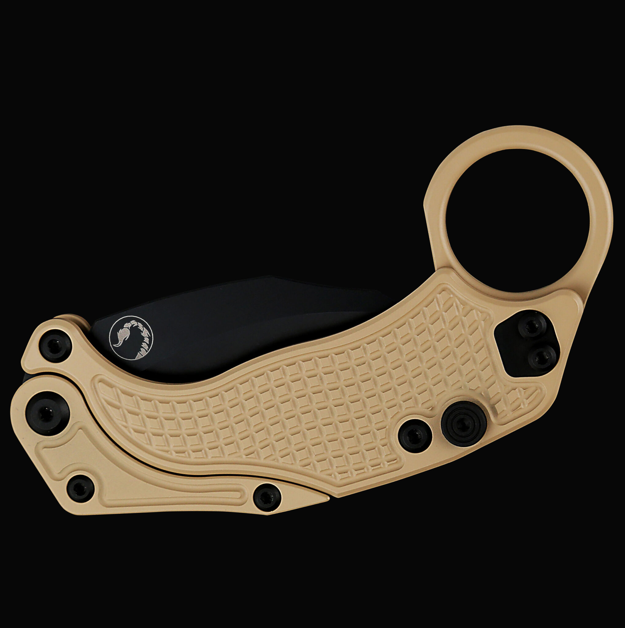 EXO-K Aluminum-Ceramic Coated Tan / Black PVD – Reate Knives