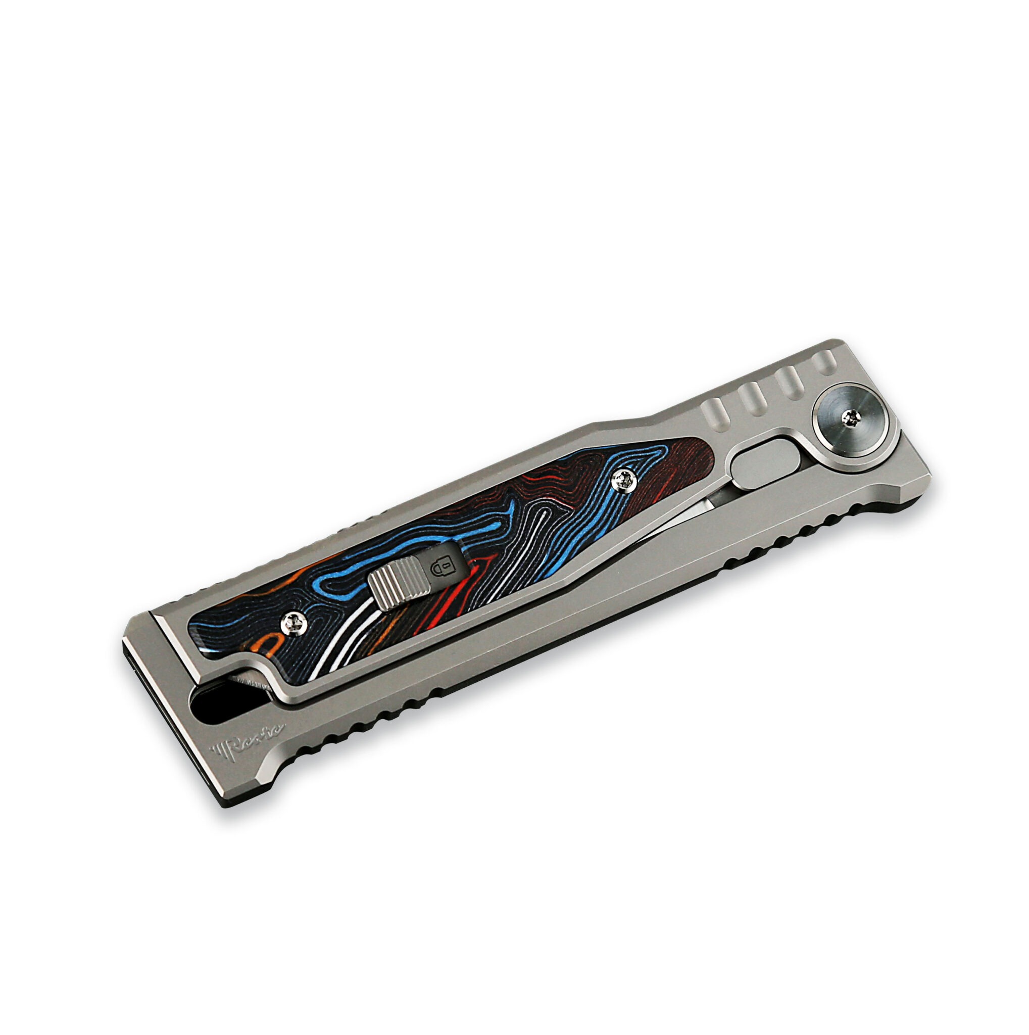 EXO – M G10 Damascus Pattern Multi Color Drop Point – Reate Knives