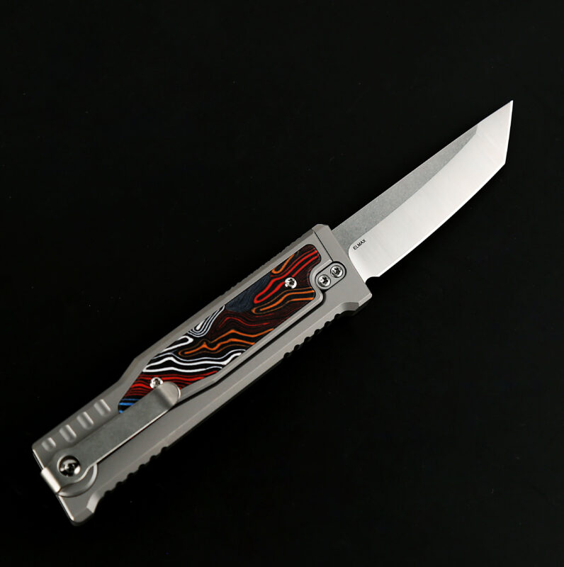 EXO – M G10 Damascus Pattern Multi Color Drop Point – Reate Knives