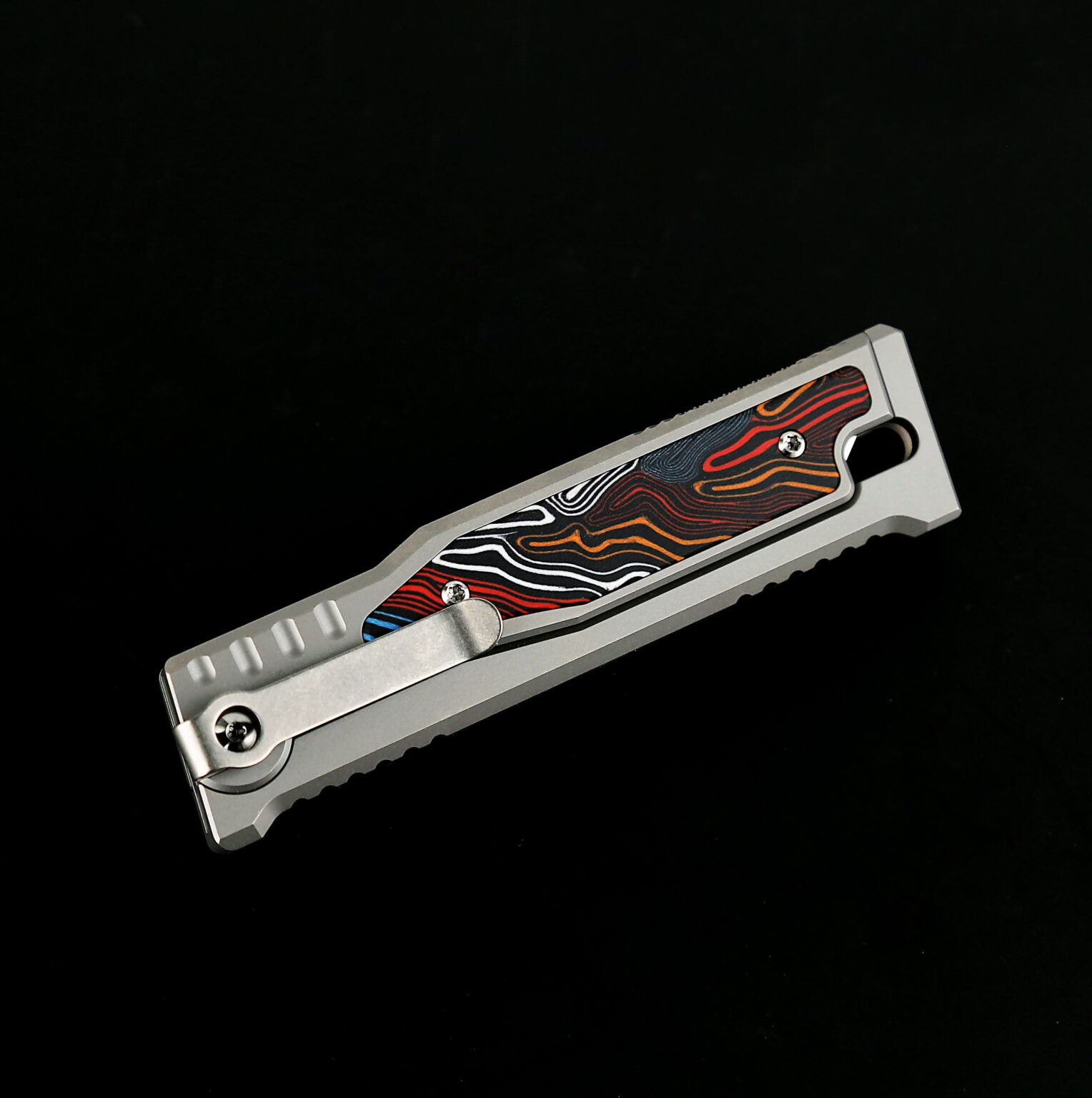 EXO – M G10 Damascus Pattern Multi Color Drop Point – Reate Knives