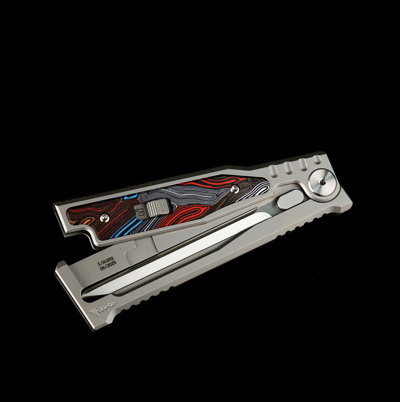 EXO – M G10 Damascus Pattern Multi Color Drop Point – Reate Knives