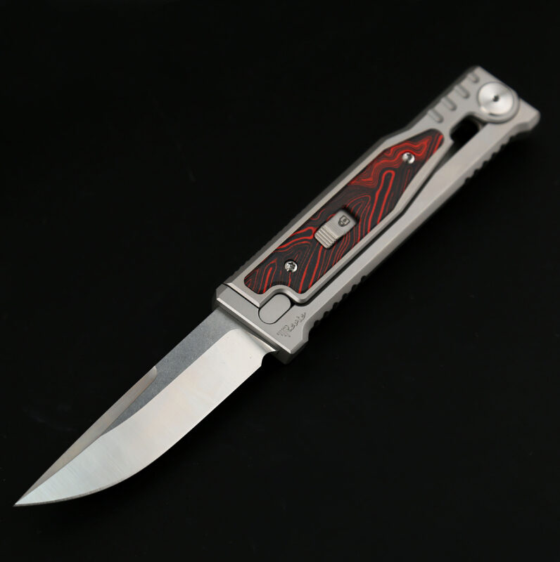 EXO-M G10 Damascus Pattern Red/Black Drop Point – Reate Knives