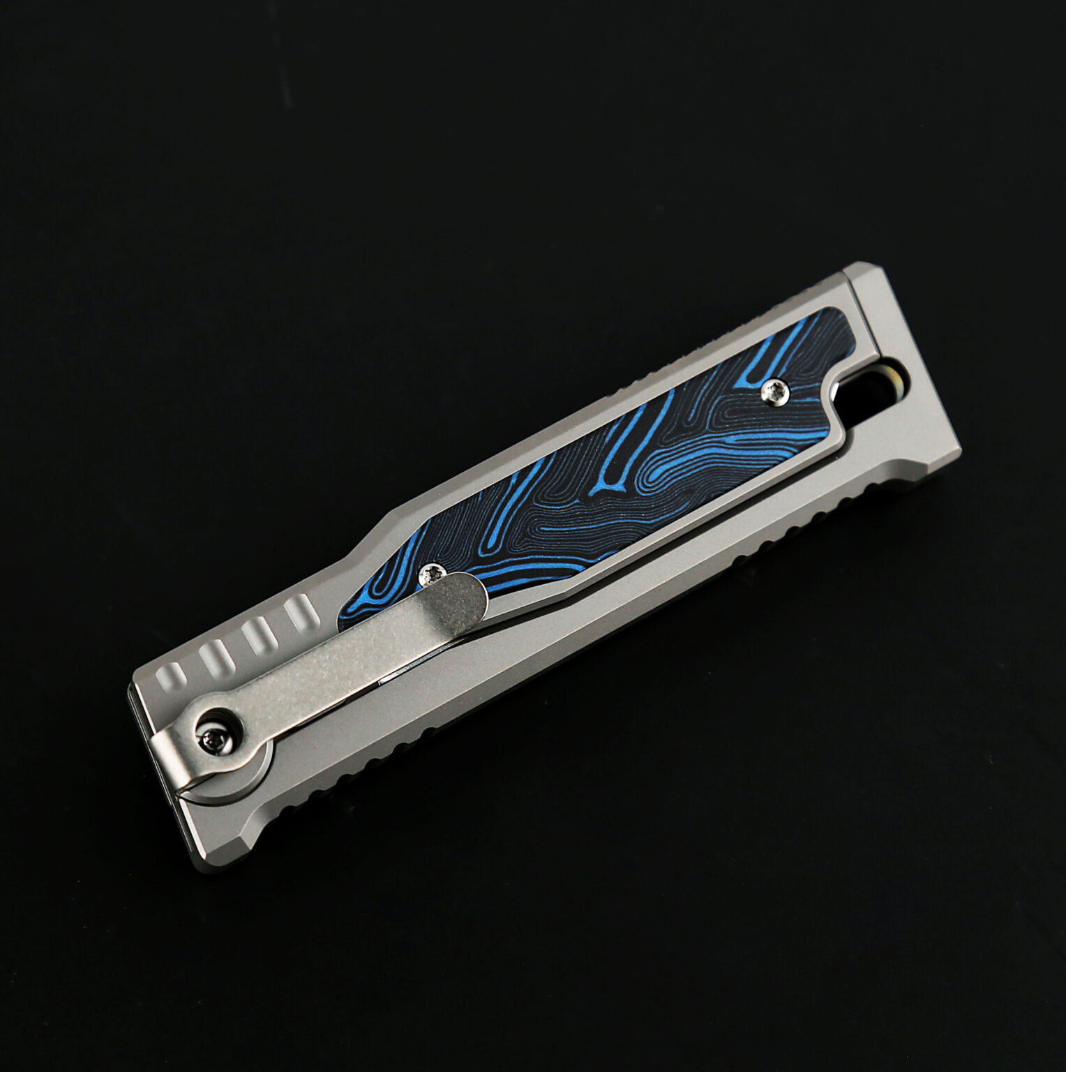 EXO-M G10 Damascus Pattern – Blue/Black Tanto – Reate Knives