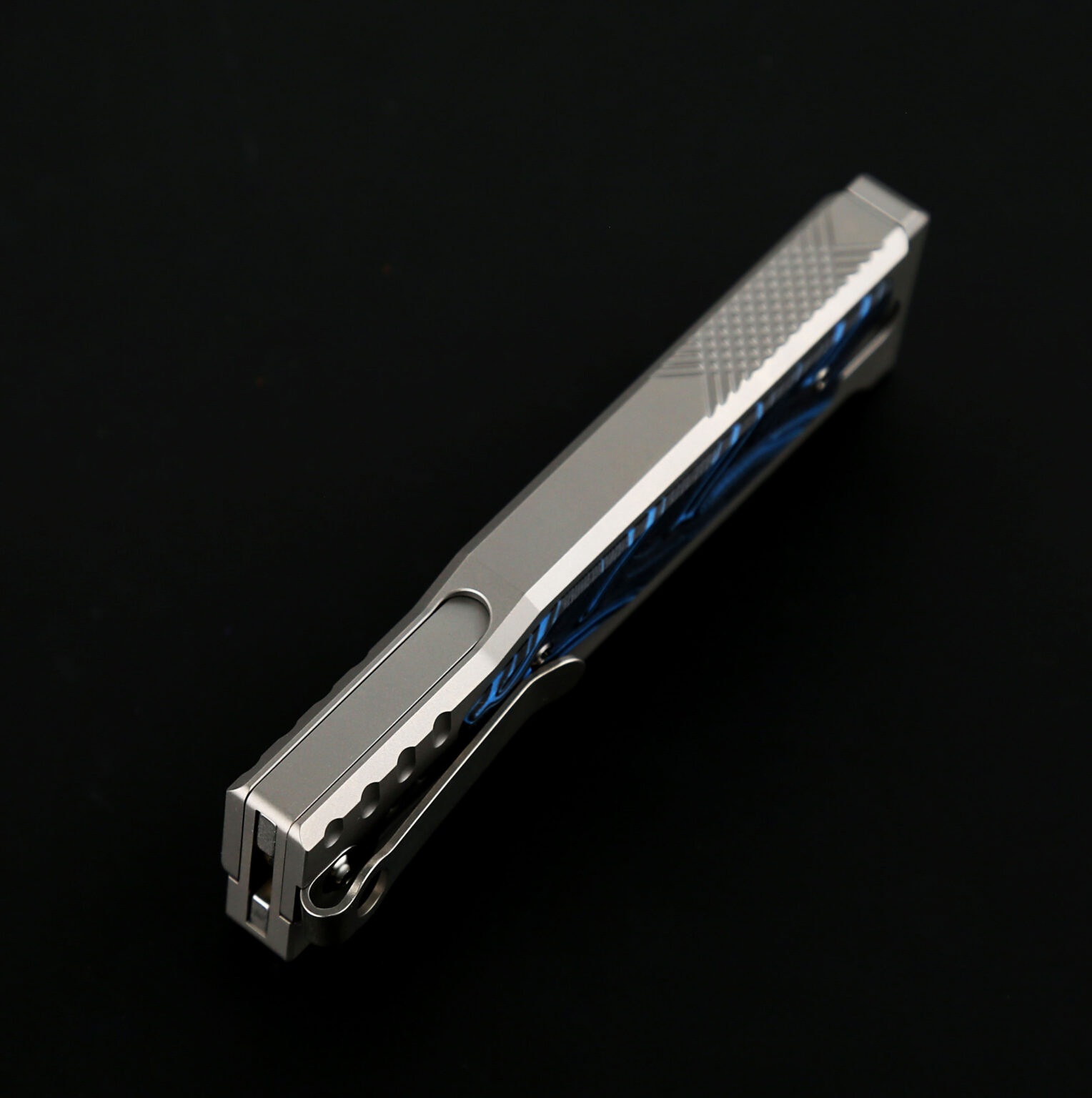 EXO-M G10 Damascus Pattern – Blue/Black Tanto – Reate Knives