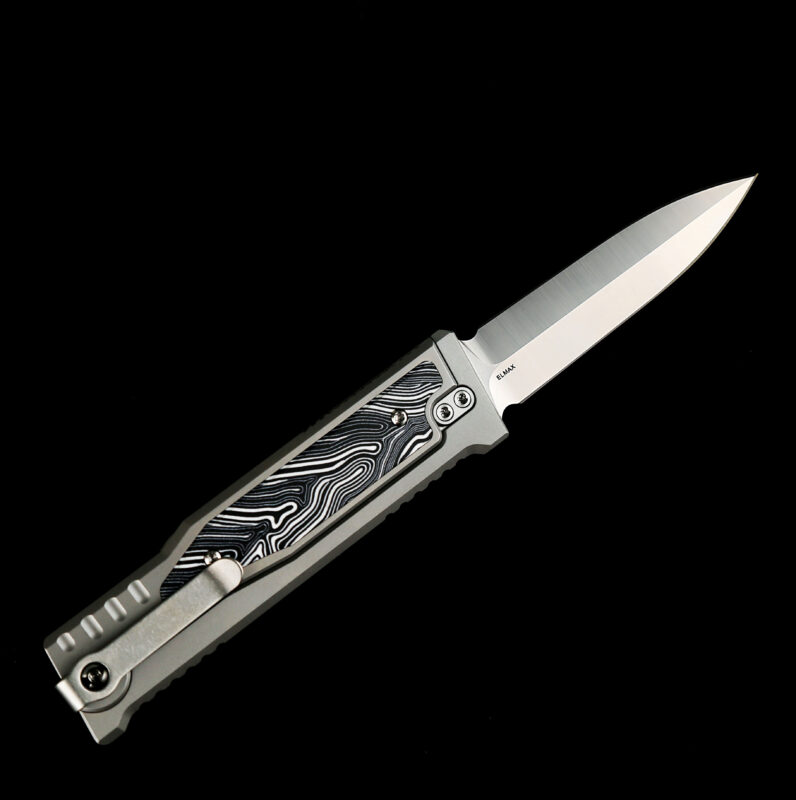 EXO-M G10 Damascus Pattern – Black/White Double Edge – Reate Knives