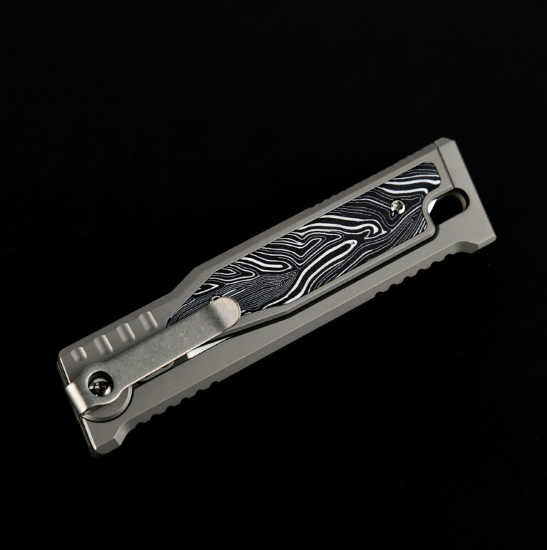 EXO-M G10 Damascus Pattern Black/White Drop Point – Reate Knives