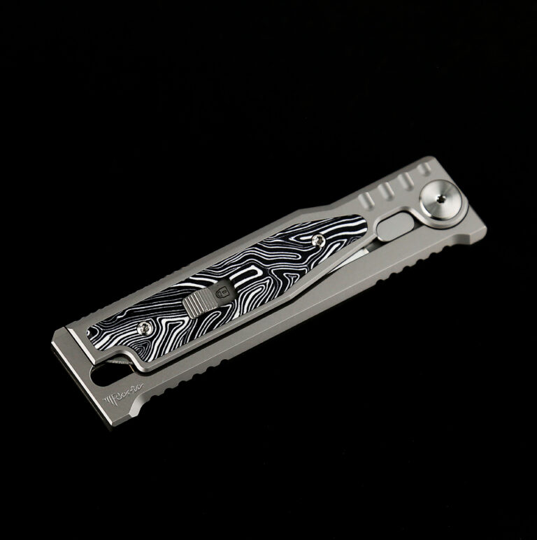 EXO-M G10 Damascus Pattern Black/White Drop Point – Reate Knives