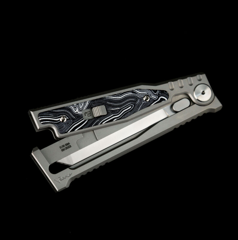 EXO-M G10 Damascus Pattern – Black/White Tanto – Reate Knives