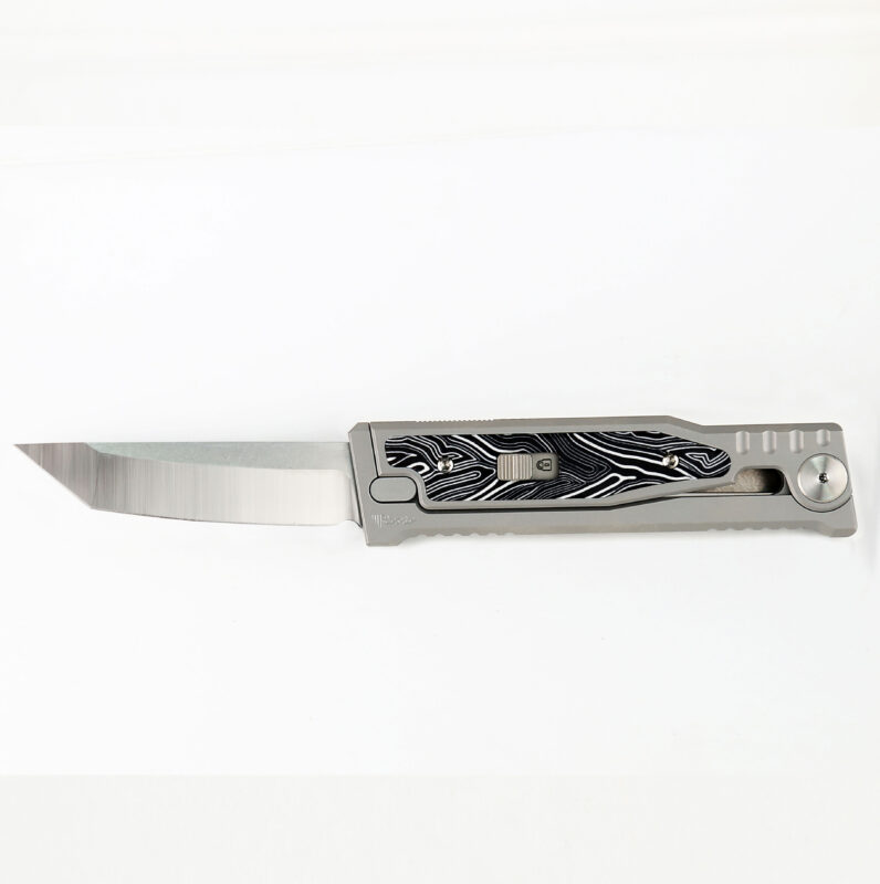 EXO-M G10 Damascus Pattern – Black/White Tanto – Reate Knives