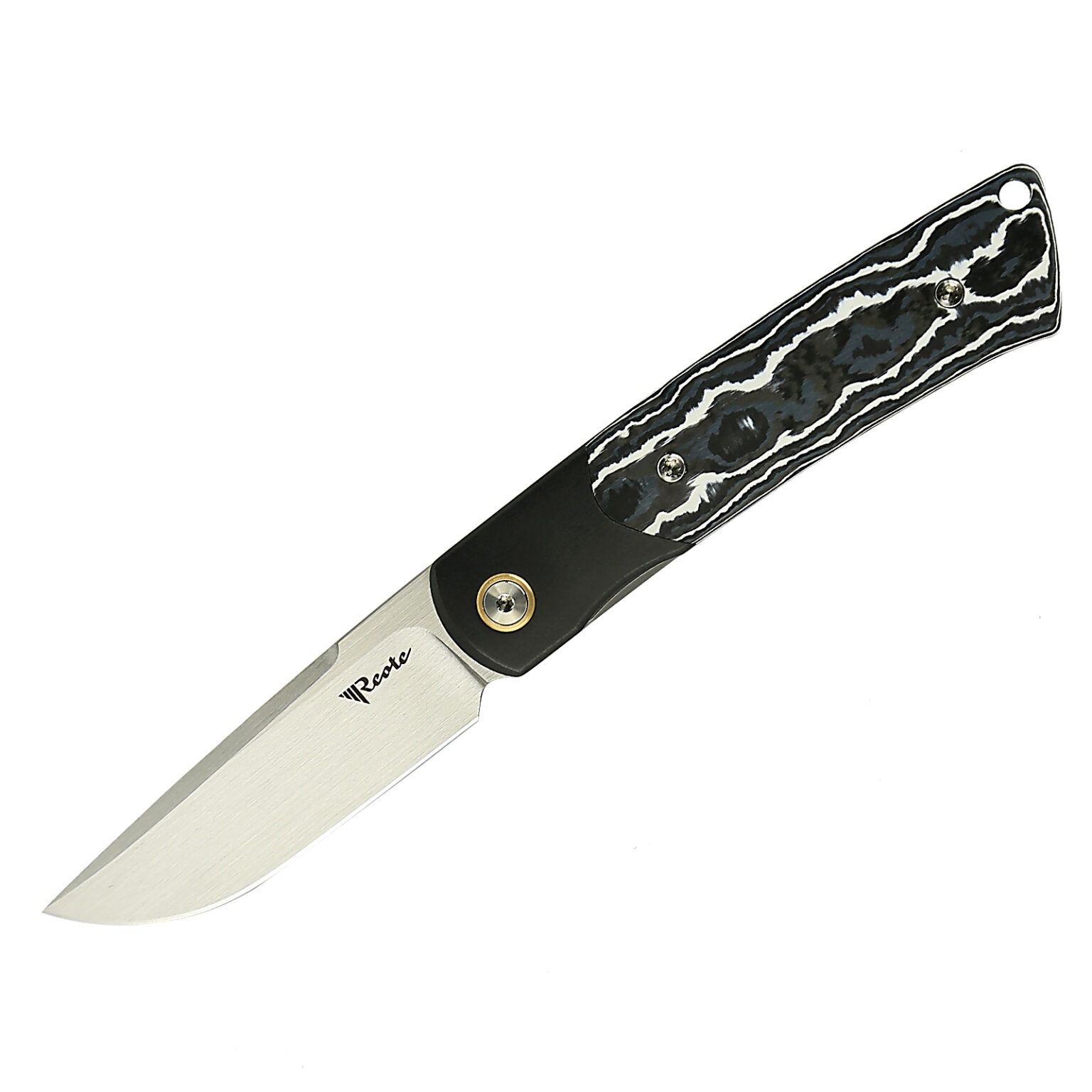 Bushido Titanium Bead blast handle Arctic Storm inlay – Reate Knives