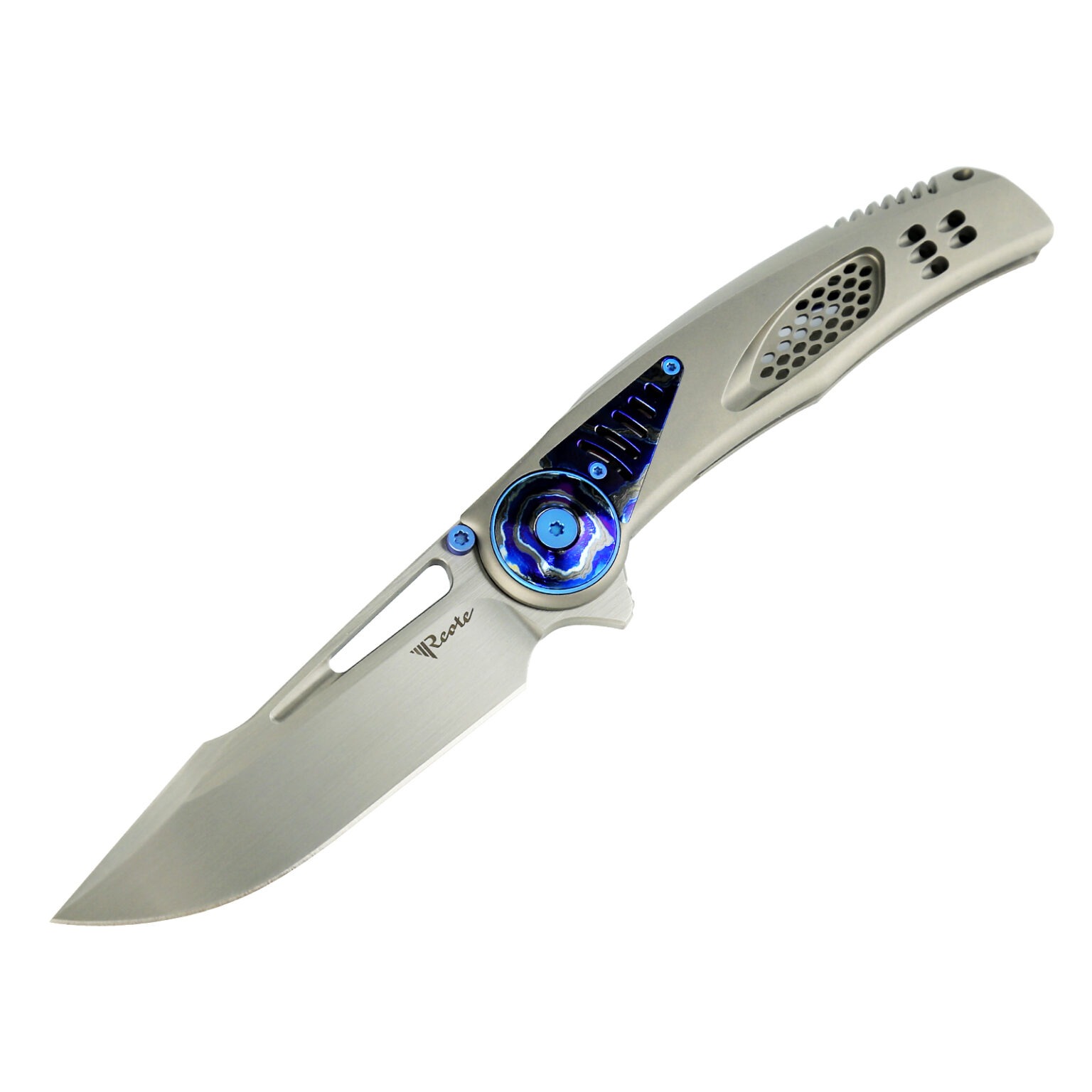 GTR Titanium bead blast handle Zircuti inlay – Reate Knives
