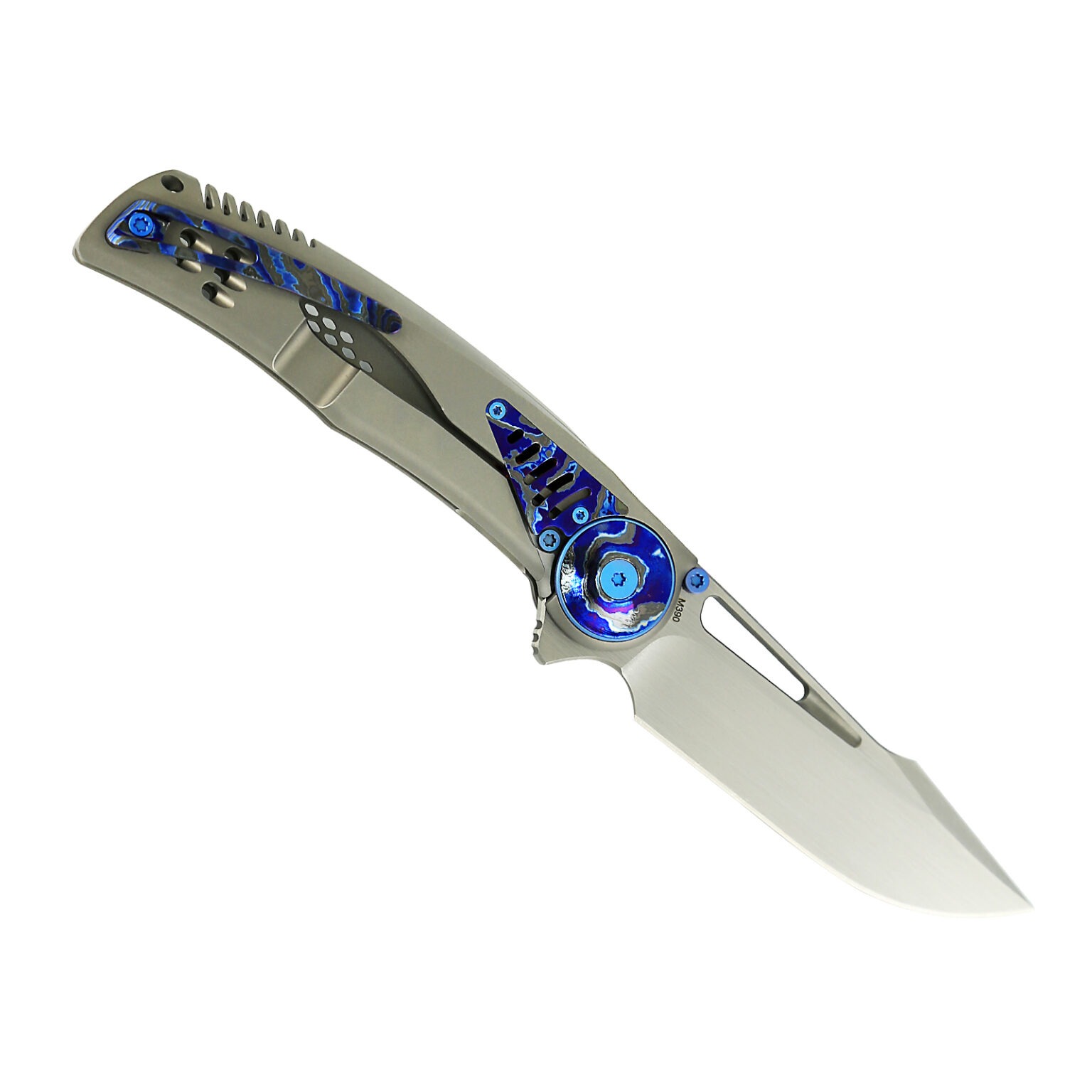 GTR Titanium bead blast handle Zircuti inlay – Reate Knives