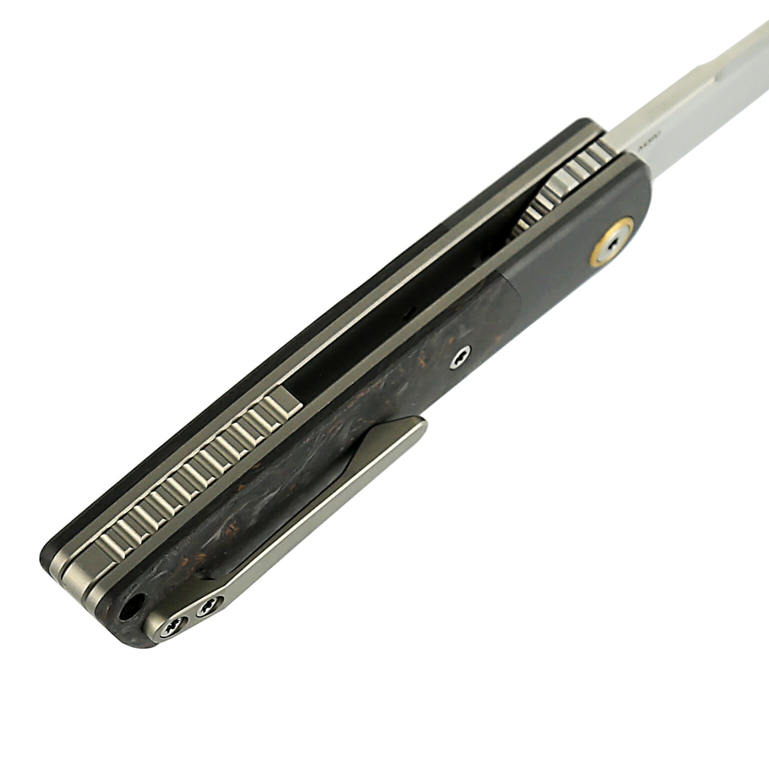 Tribute Titanium Bead blast handle Fat carbon-Dark matter copper inlay ...