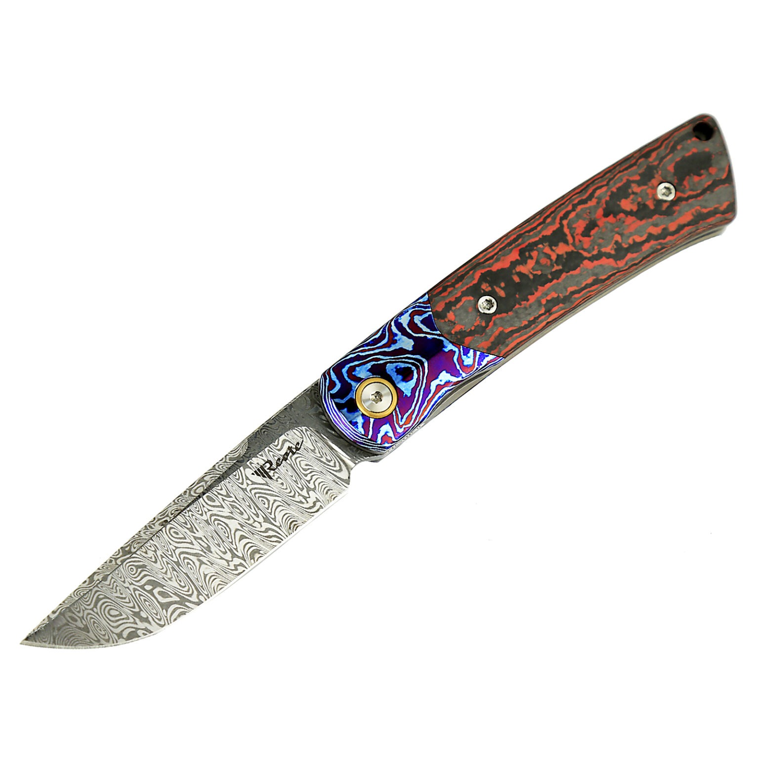 Tribute Titanium Bead blast handle Damasteel Acid washed blade Fat ...