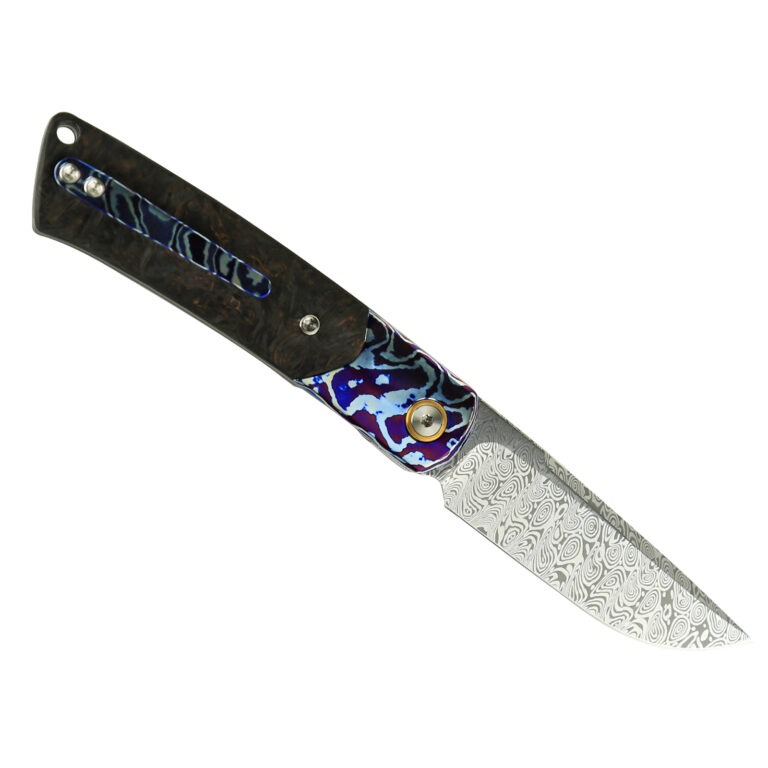 Tribute Titanium Bead blast handle Damasteel Acid washed blade Fat ...