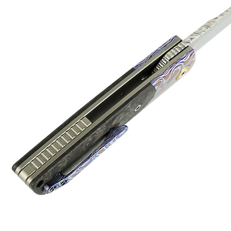 Tribute Titanium Bead blast handle Damasteel Acid washed blade Fat ...