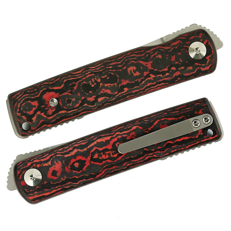 Bushido Titanium Bead blast handle Lava Flow inlay – Reate Knives