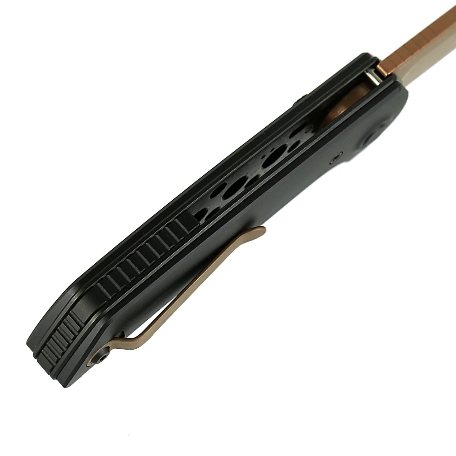 PL-XF Aluminum-Black handle Bronze PVD blade – Reate Knives