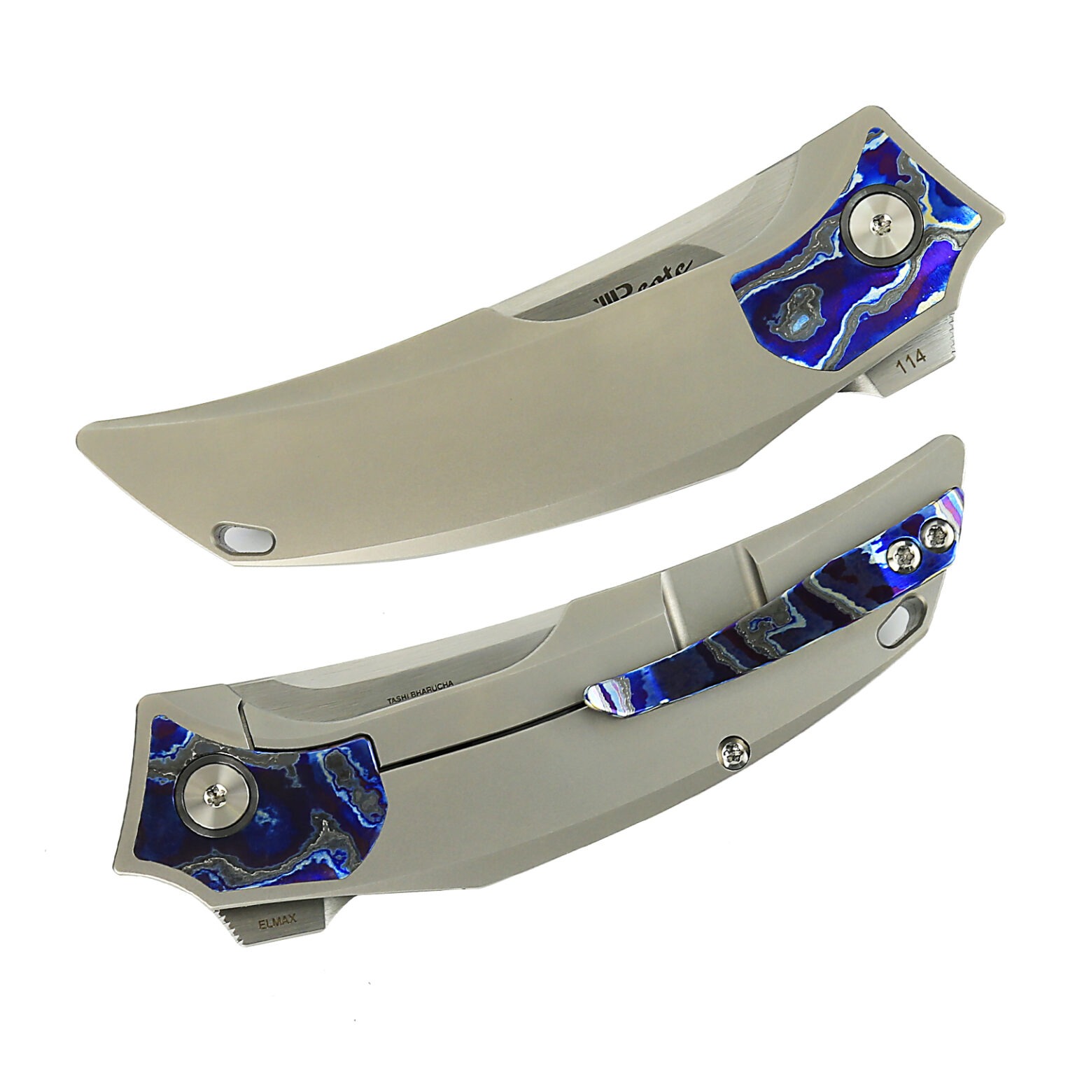 EXO-M G10 Damascus Pattern – Black/White Tanto – Reate Knives