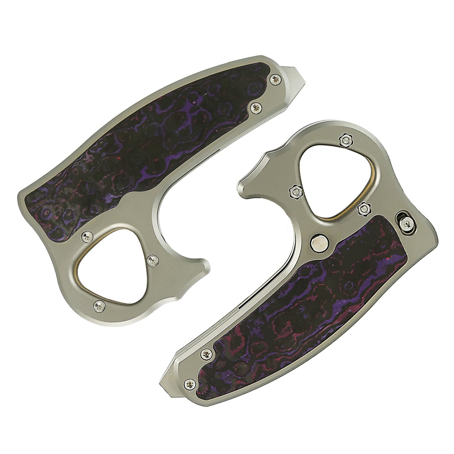 Exo-D Ti-bead blast handle Elmax Belt satin blade Fat Carbon-Purple ...